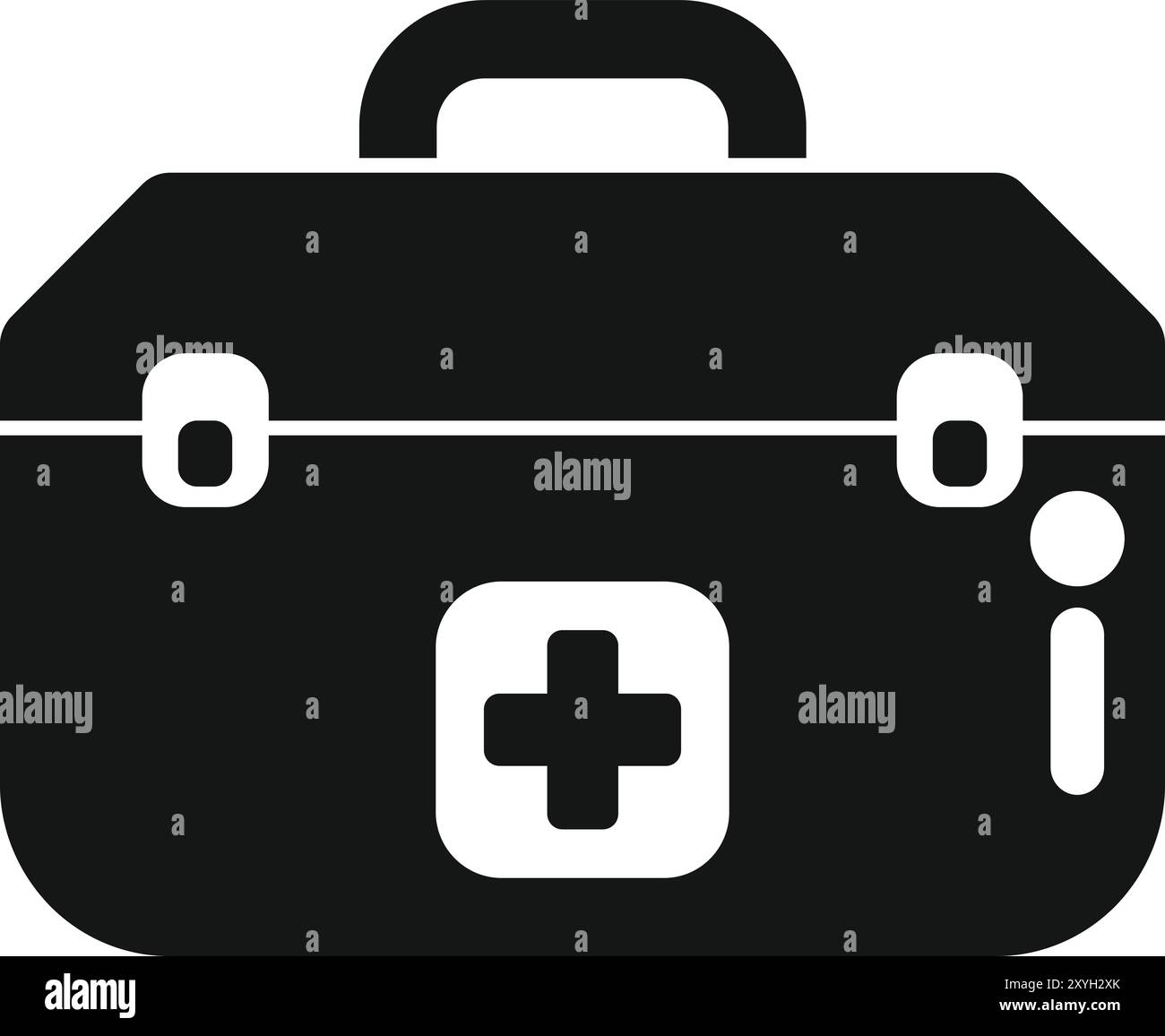 Black silhouette of a first aid kit, essential for medical emergencies ...