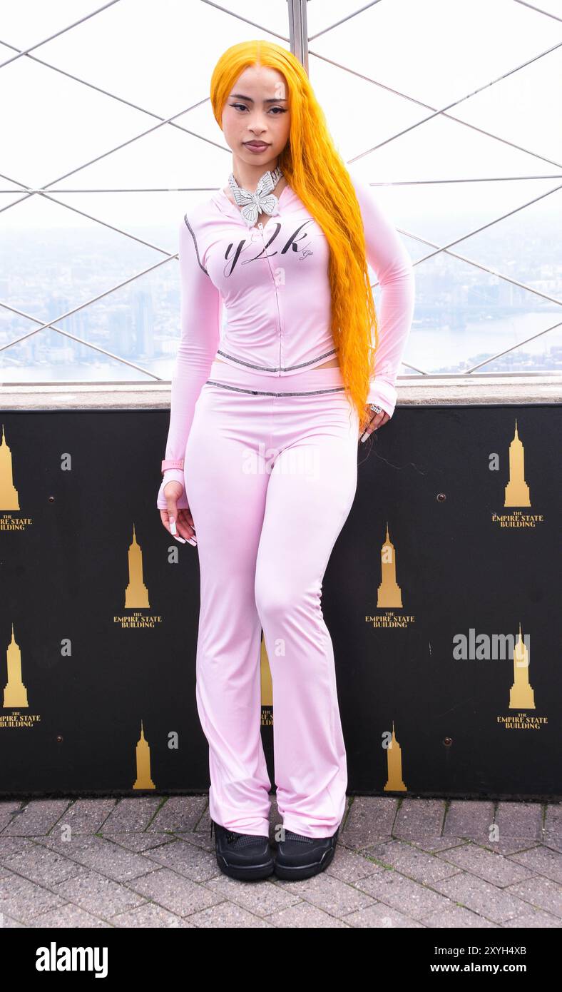 Ice Spice visits the Empire State Building in New York City, USA ...