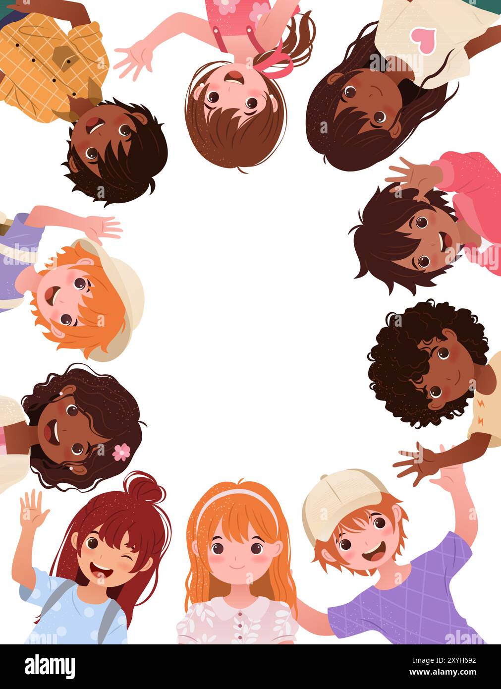 Banner with Multiracial Cartoon Kids Stock Vector Image & Art - Alamy