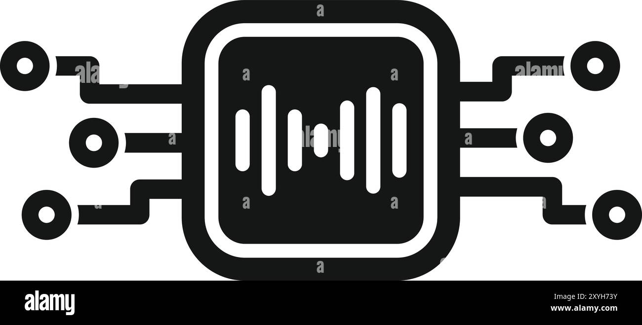 This black and white vector icon represents the concept of digital ...