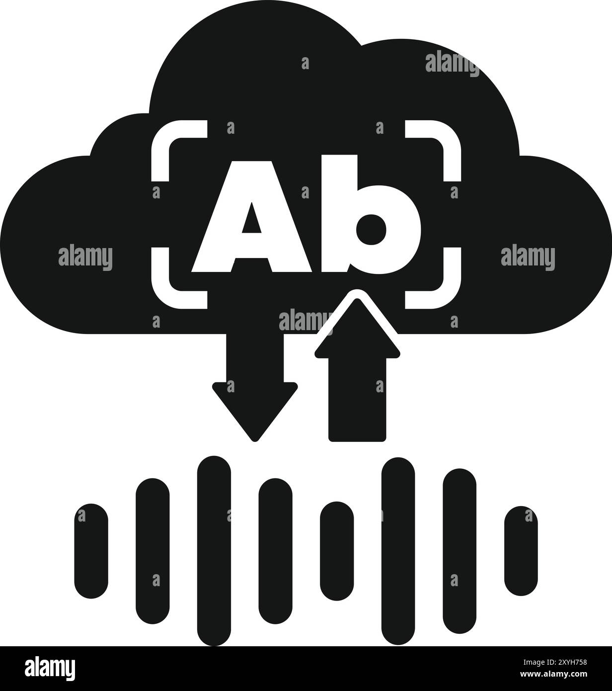 Black and white vector illustration of a cloud computing system ...
