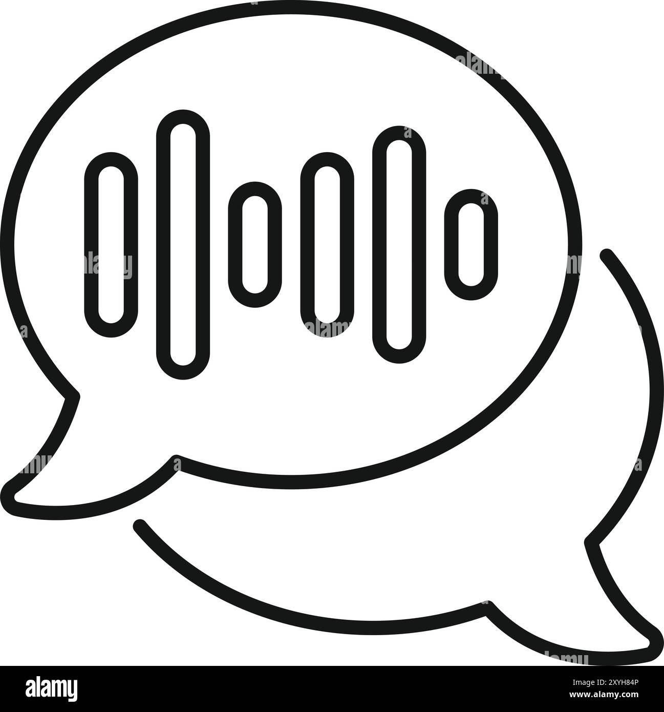 Speech to text is represented by sound waves inside a chat bubble ...