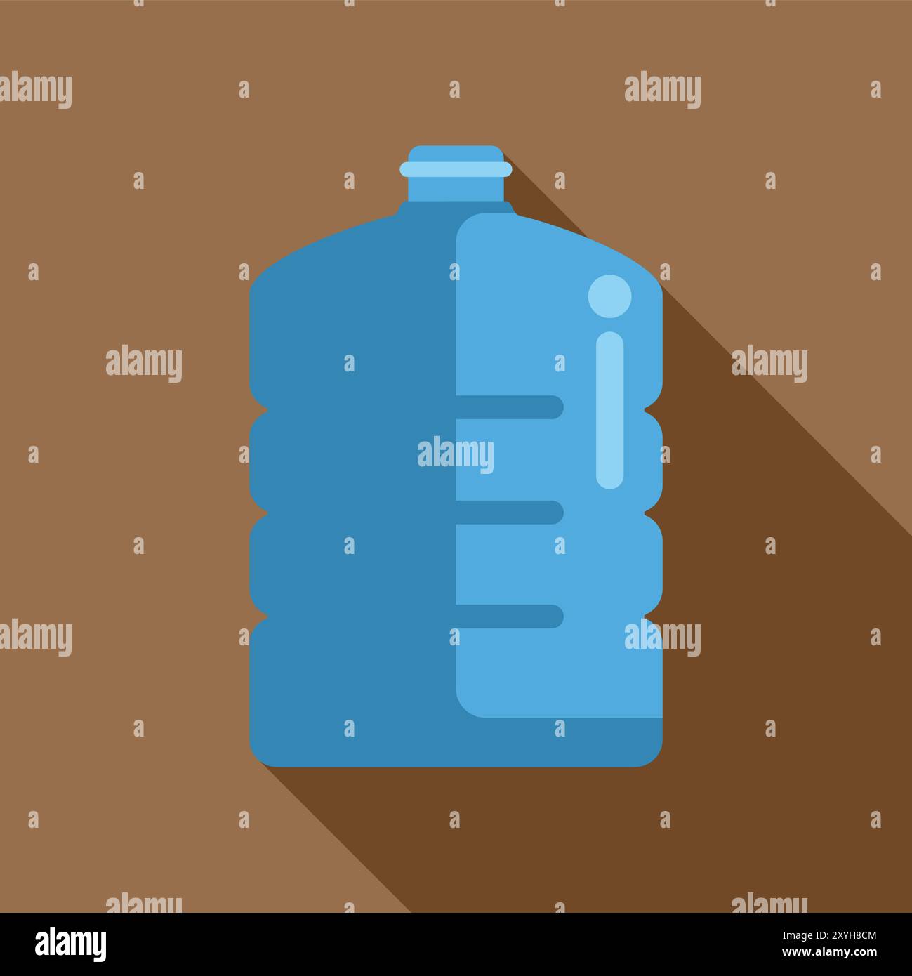Illustration of a big plastic bottle of water casting a long shadow ...