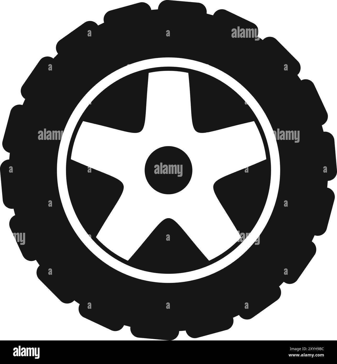 Simple vector icon of a tire with rim on white background Stock Vector ...