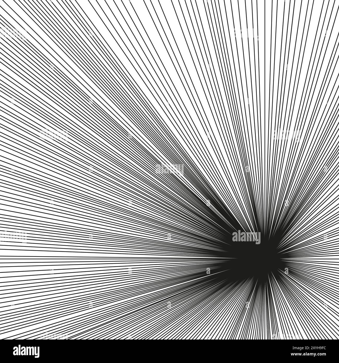 Radial Speed Lines Dynamic Comic Explosion Effect Abstract Black And White Rays Vector