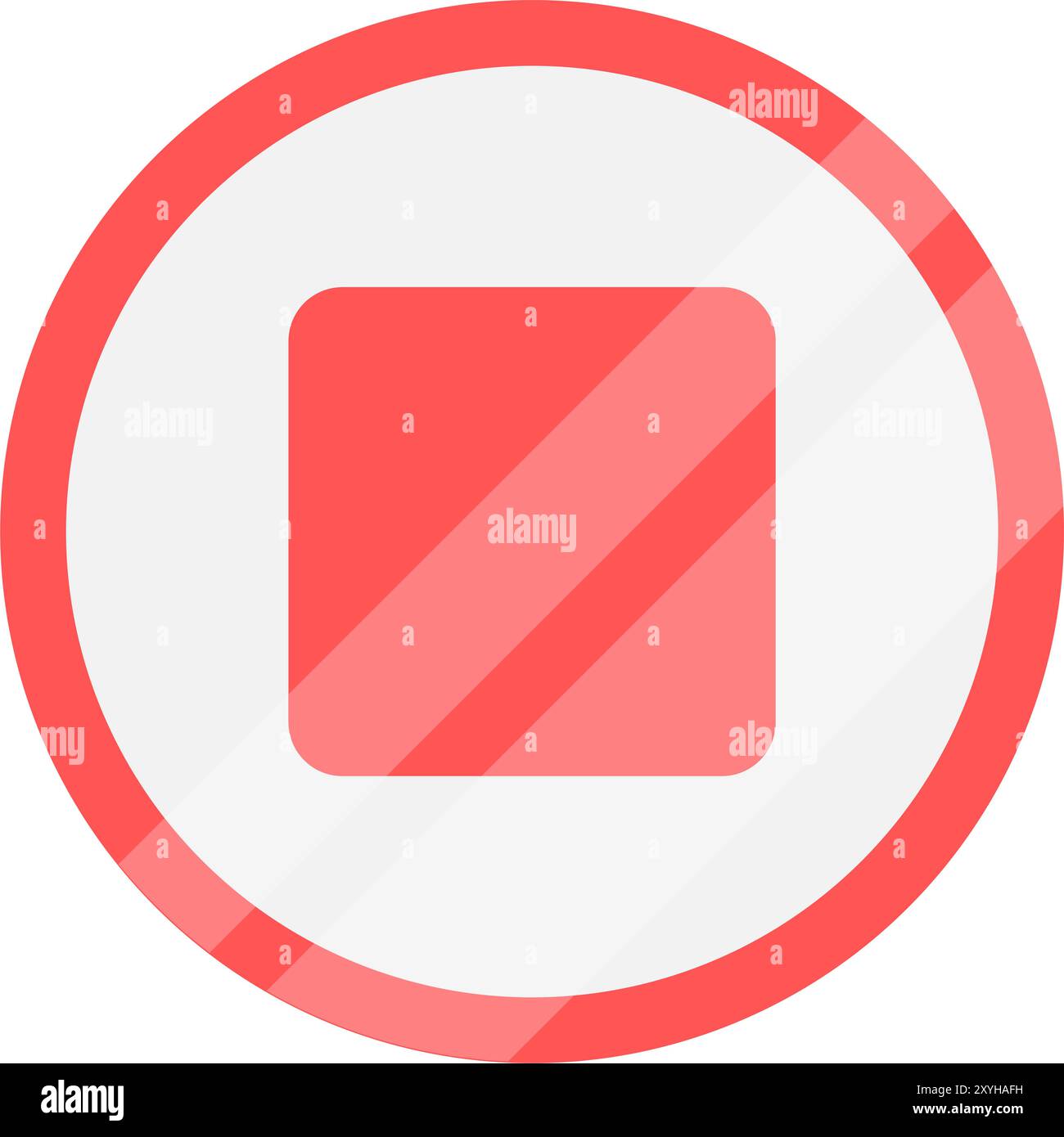Red stop icon. Metallic stop icon Stock Vector Image & Art - Alamy