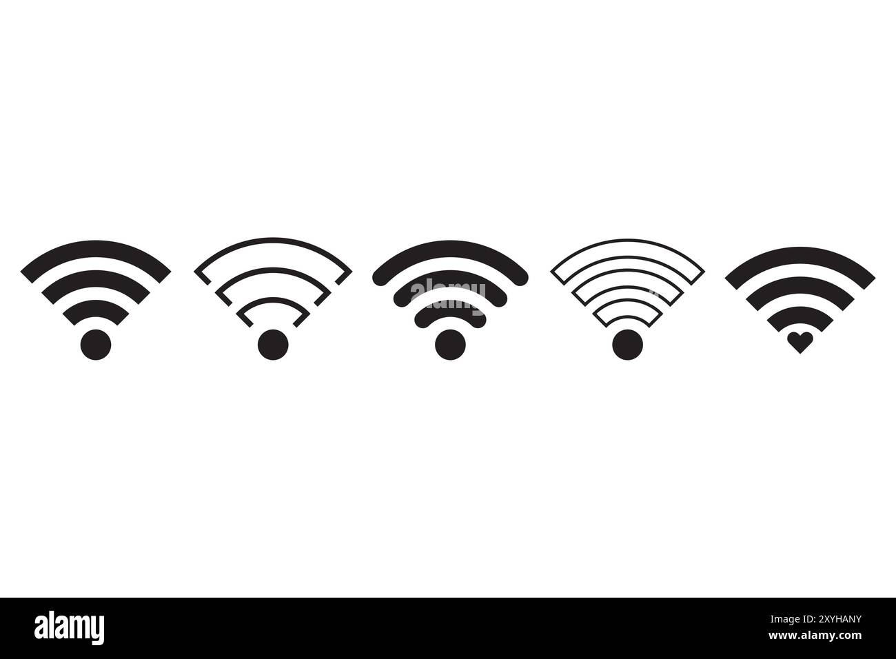 Wi Fi signal icon. Minimalist connection symbols. Wireless network graphic. Isolated vector ...