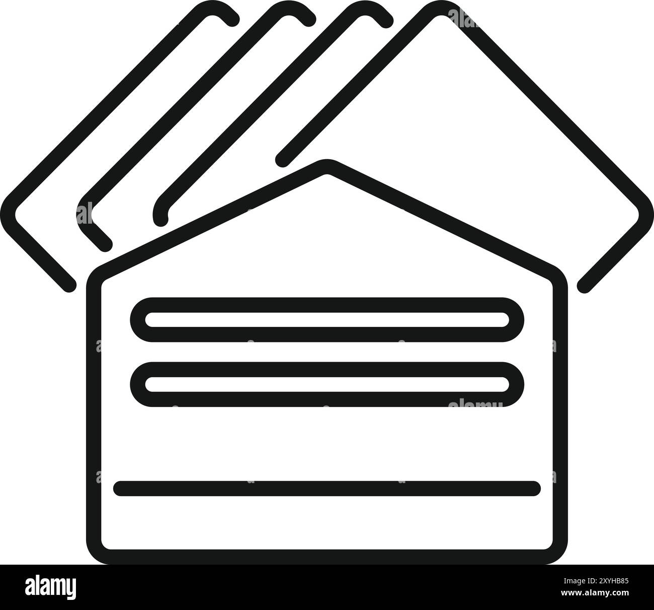 Simple line art illustration of a cake box with open lid, ideal for ...