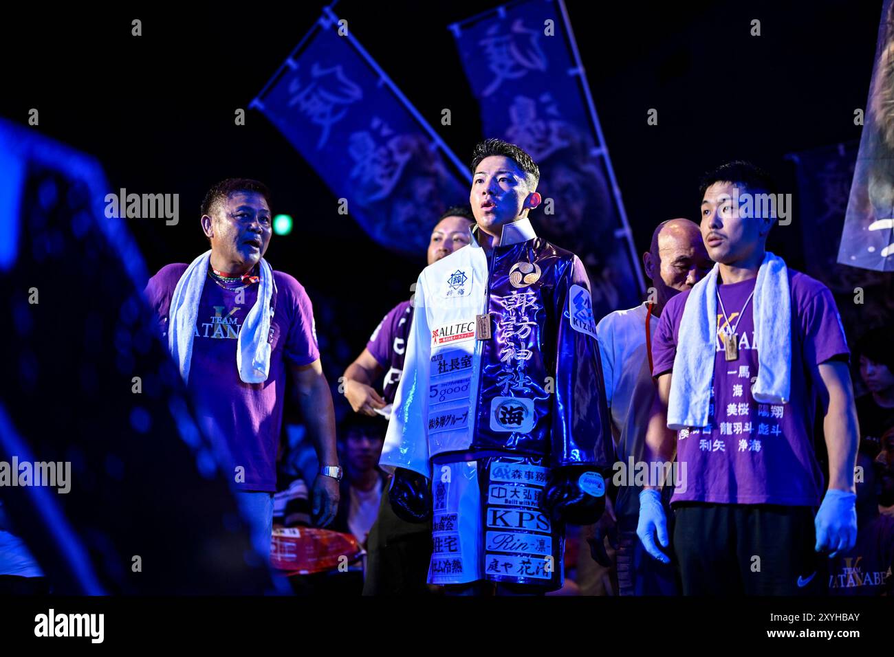 Tokyo, Japan. 22nd Aug, 2024. Japan's Kai Watanabe enters the ring before the vacant WBO Asia ...