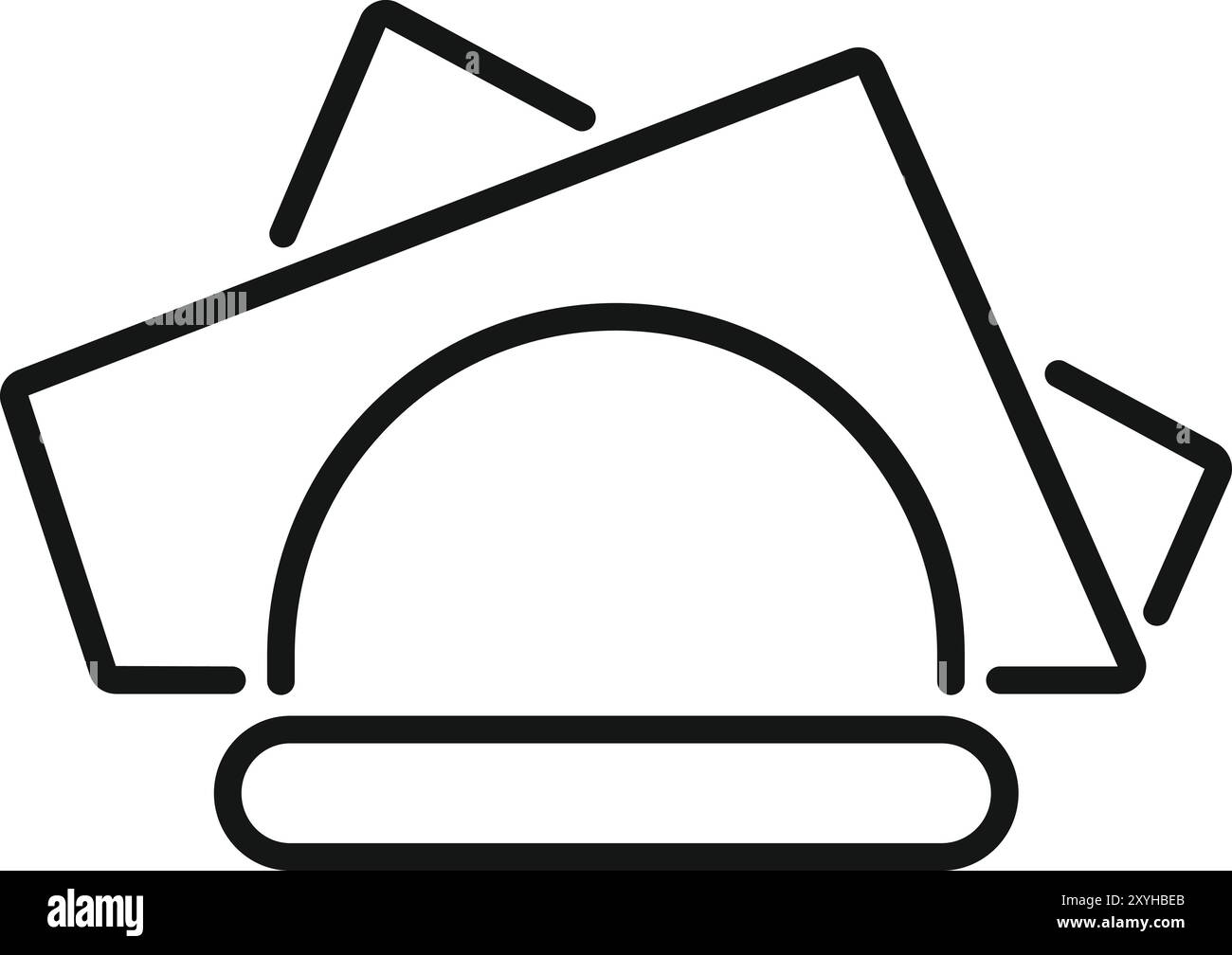 Simple minimal black and white line art illustration of the famous ...