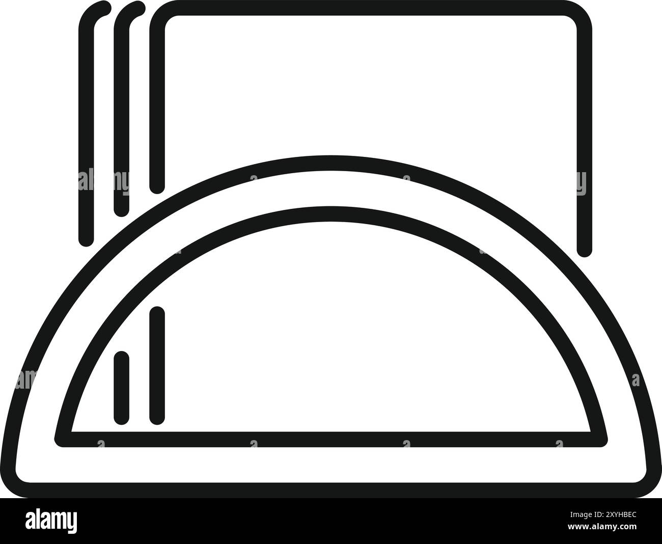 Simple and minimal illustration of a stack of paper standing on a half ...