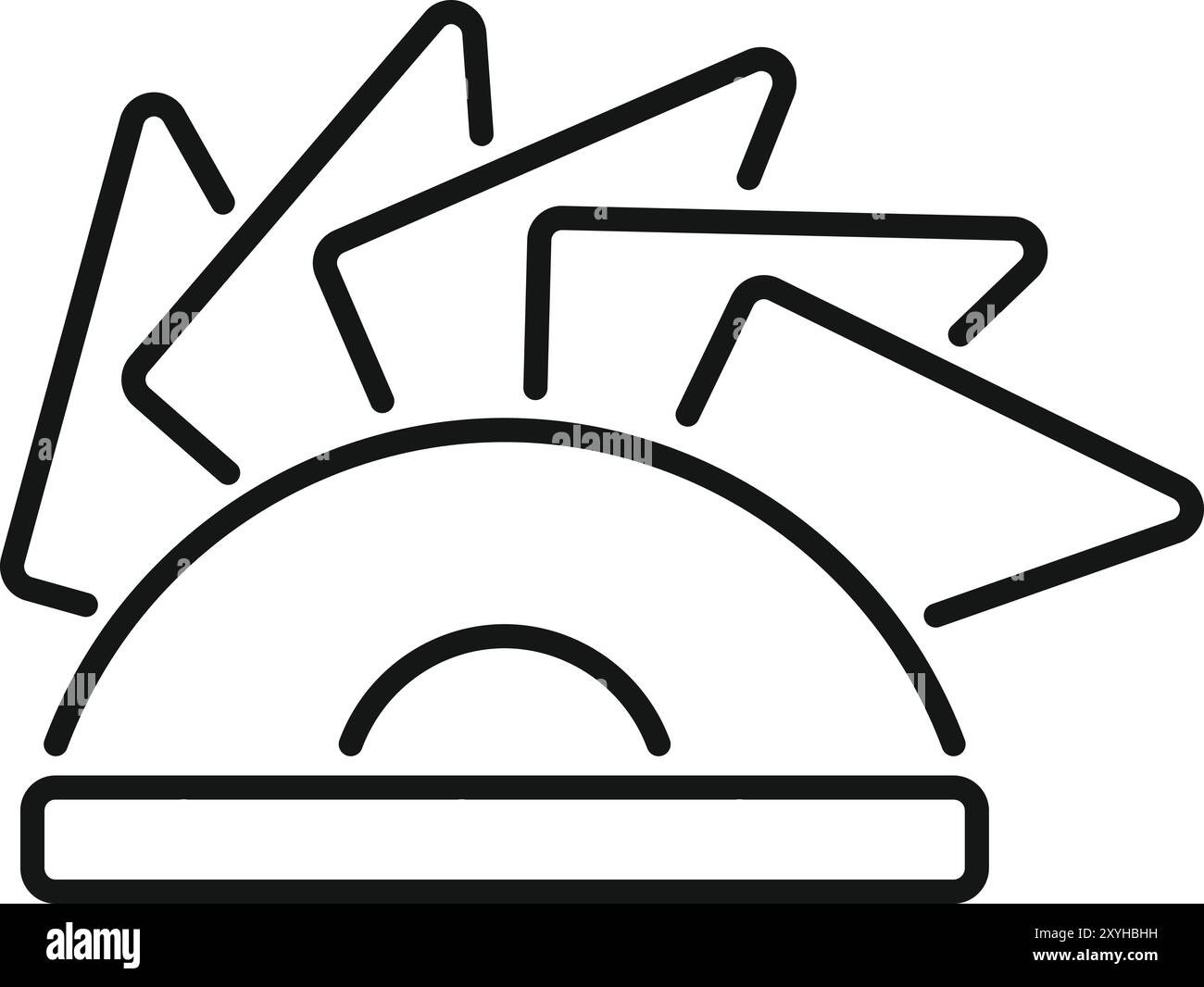 Circular saw blade cutting wood working tool icon outline vector Stock ...