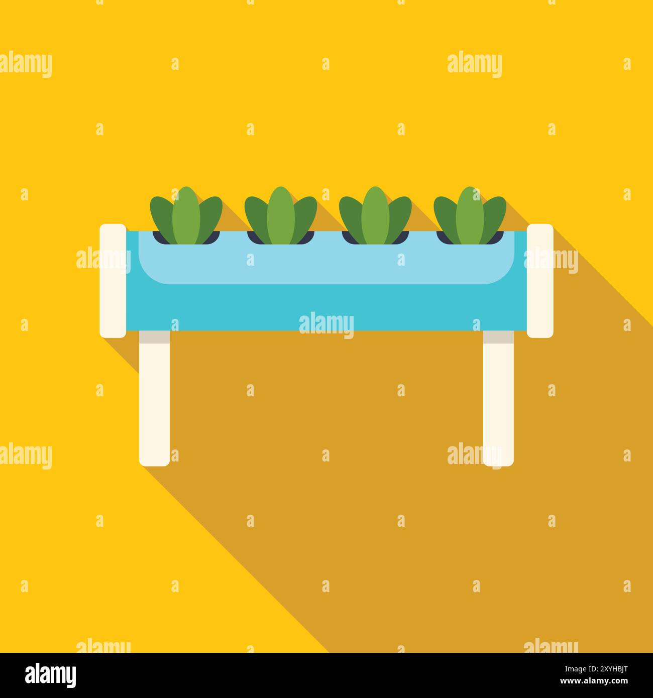 Hydroponic system growing plants in a greenhouse using mineral nutrient ...