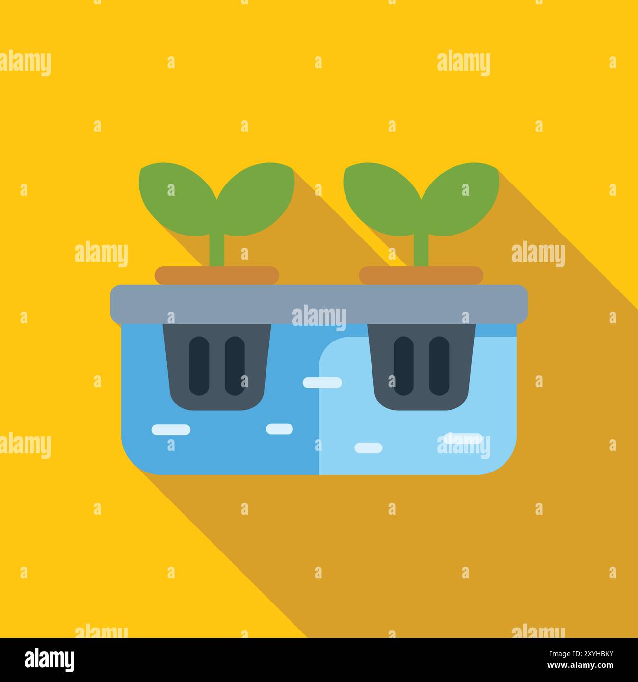 Hydroponics method growing young plants in a modern greenhouse using ...