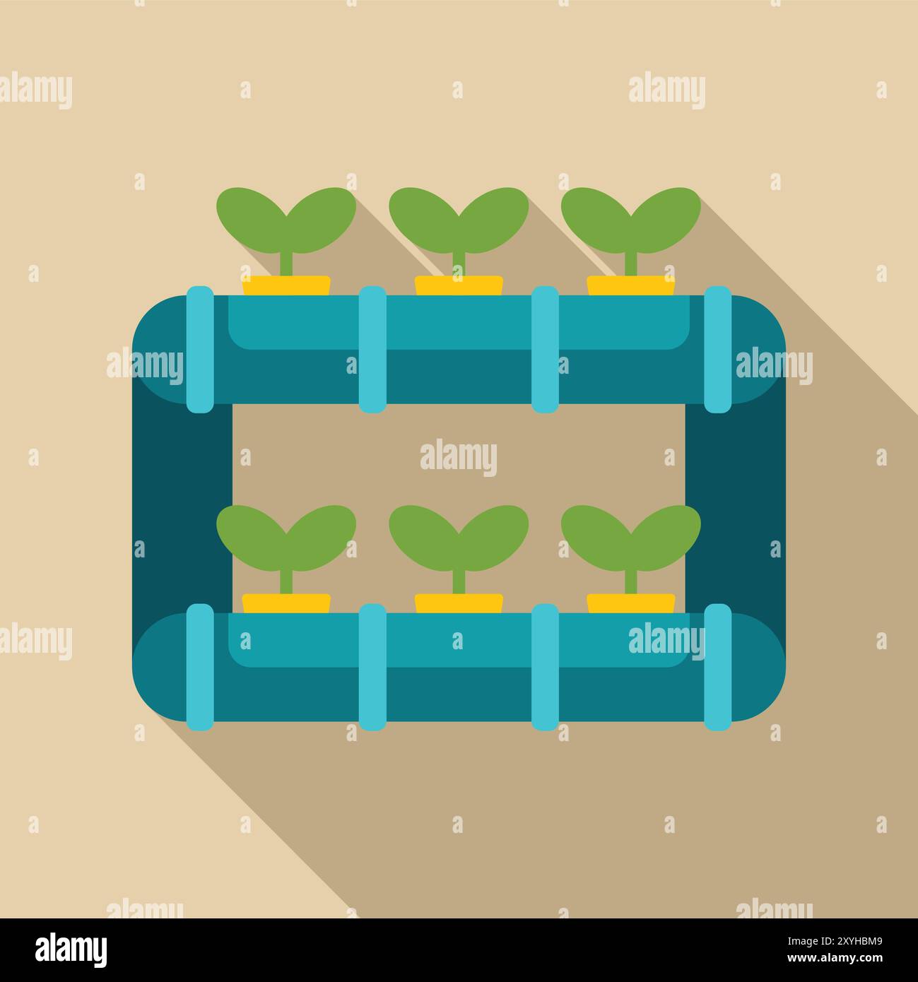 Hydroponic system growing healthy organic vegetables, modern automated ...