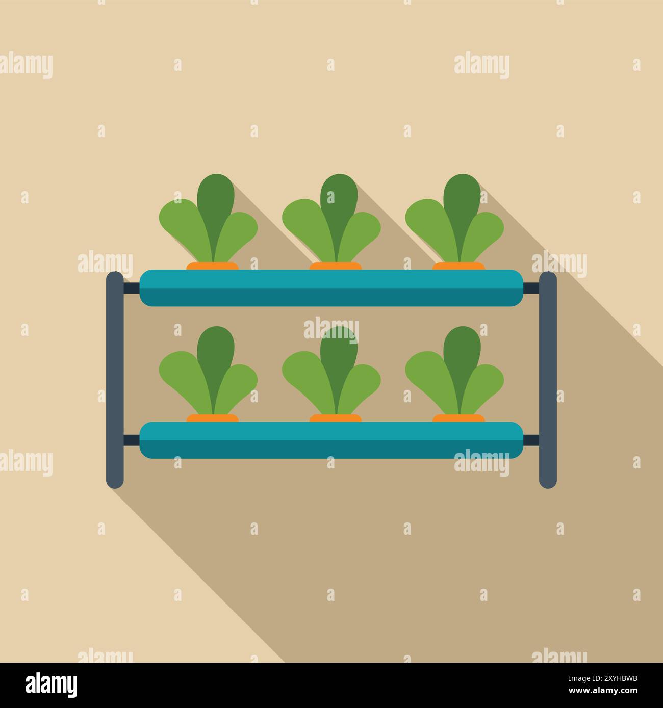 Vertical hydroponic farm system growing vegetables in a greenhouse ...
