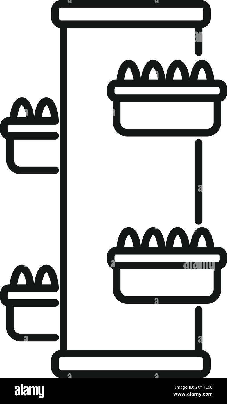 Indoor gardening system with shelves growing plants in pots using ...