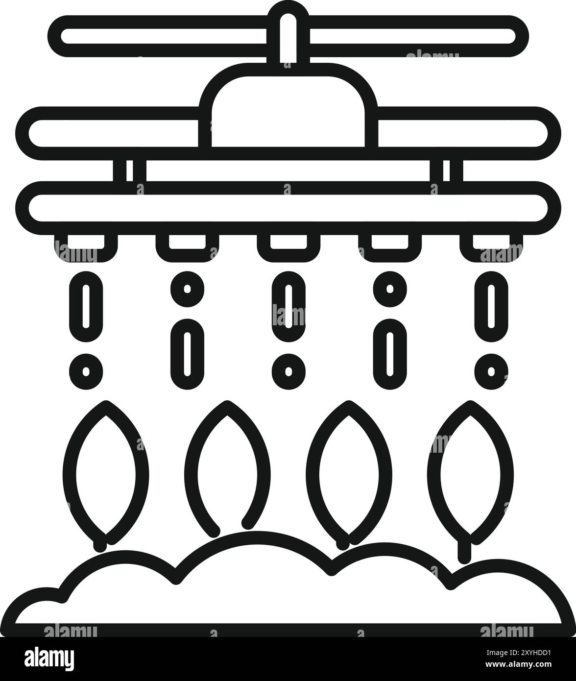 Simple icon of an automatic irrigation system watering plants in a smart farm Stock Vector Image ...