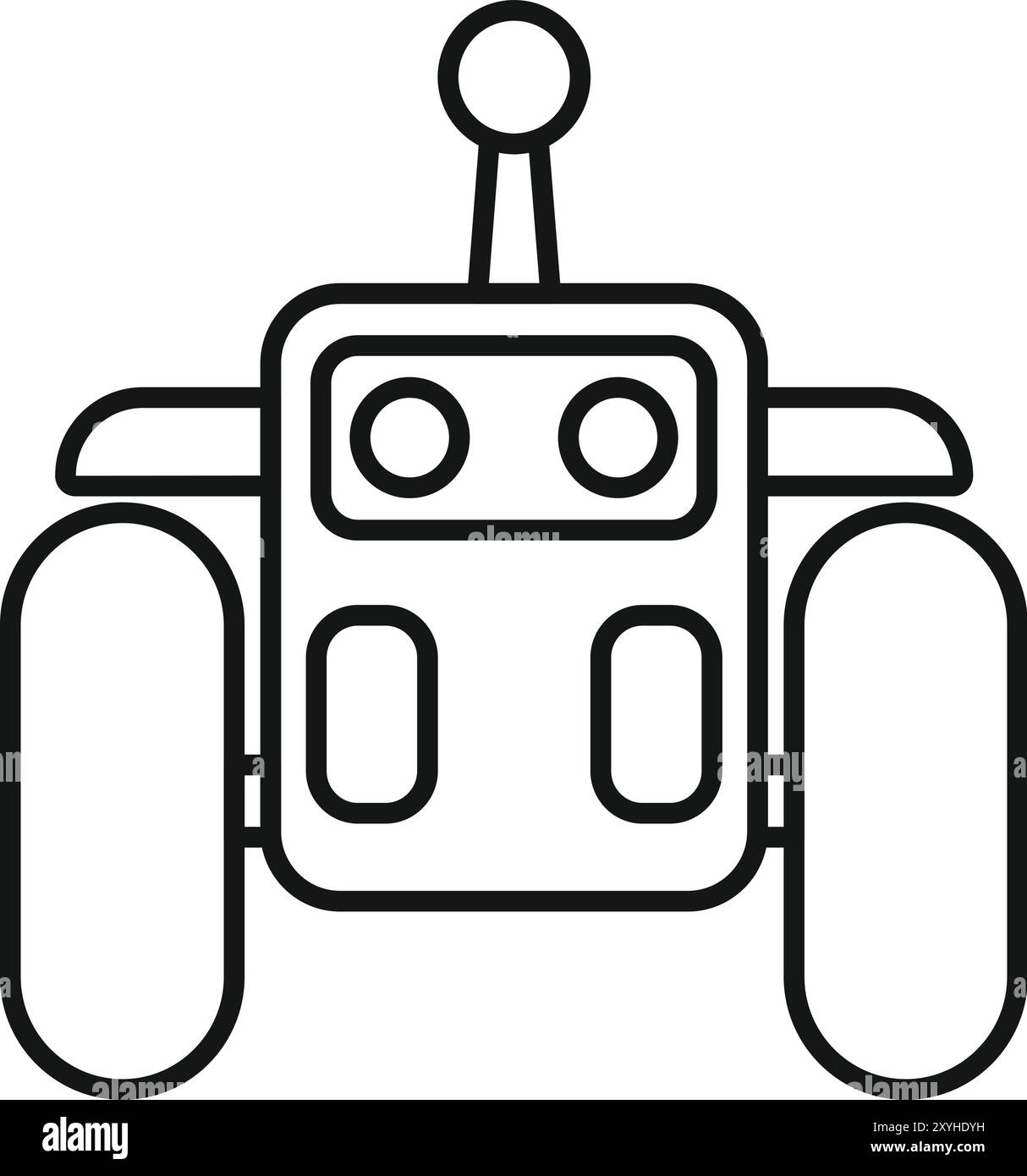 Simple vector illustration of a smart farm robot working on a white ...