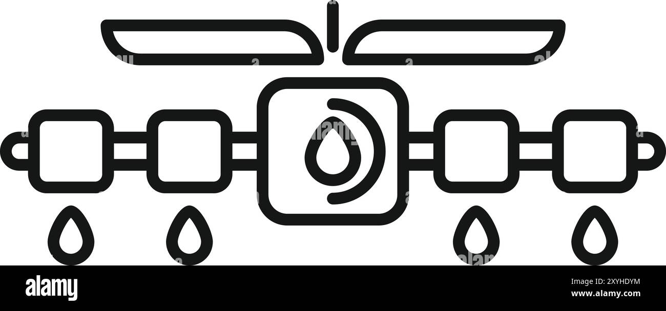 This vector illustration showcases a smart irrigation system ...