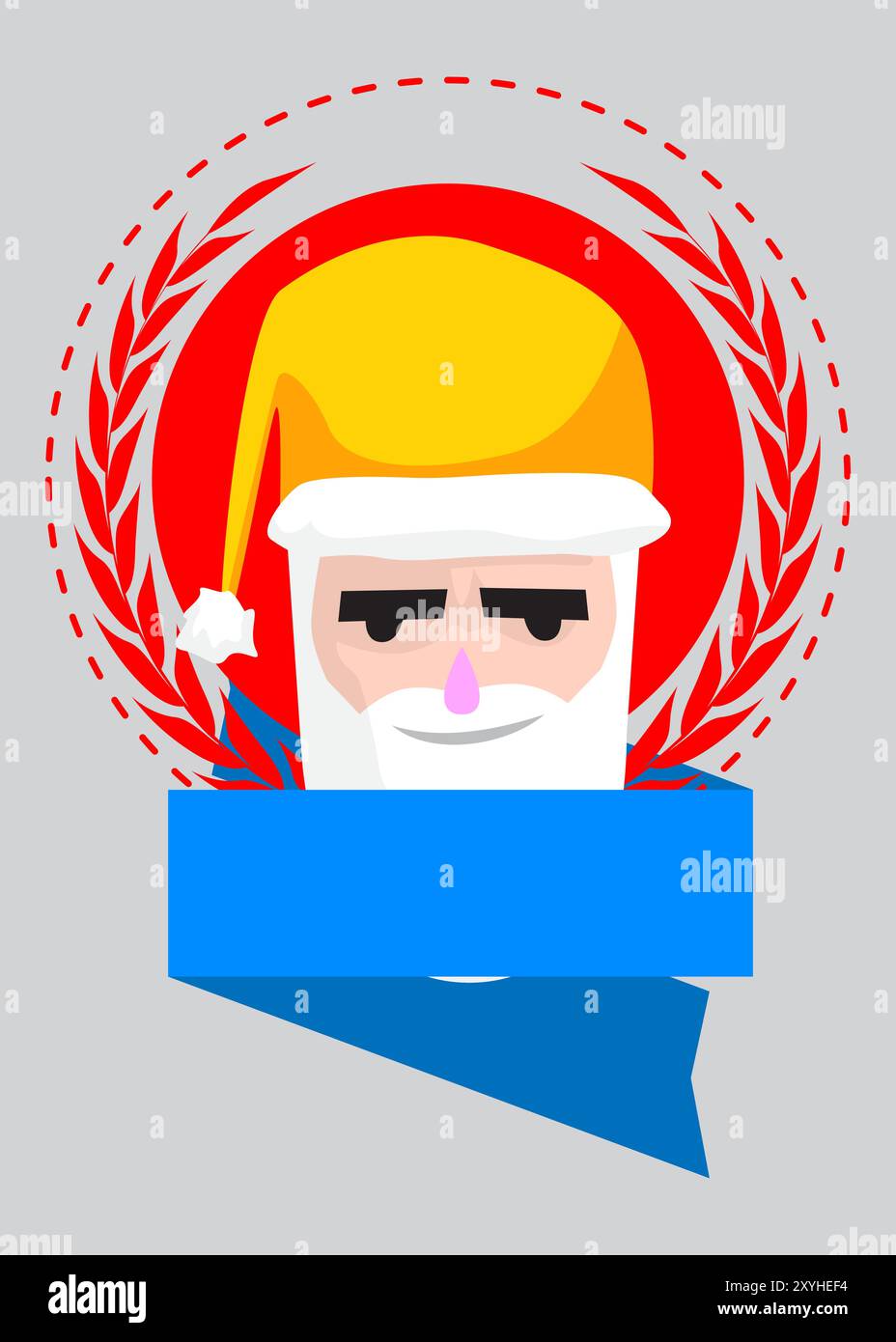 Santa Claus head banner. Trendy flat geometric web banner. Simple ...
