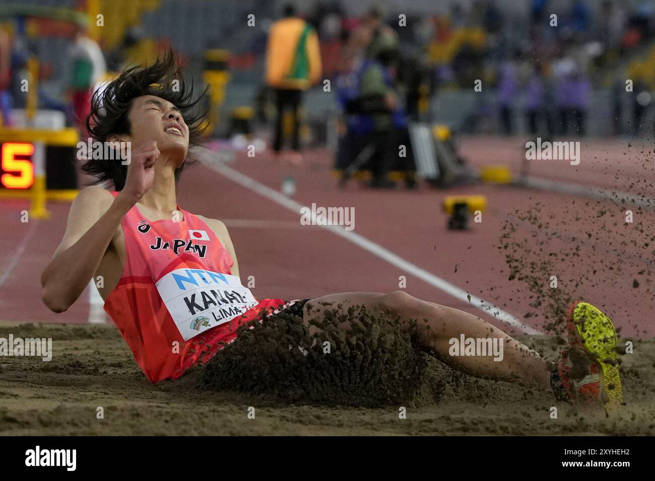 Japan's Koki Kanai competes in the men's long jump final at the World ...