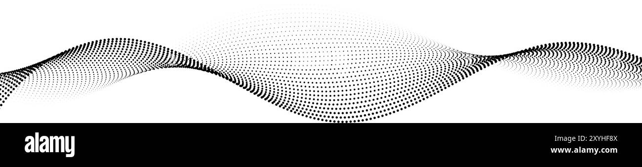 Dotted wave line background. Black halftone undulate pattern. Abstract ...