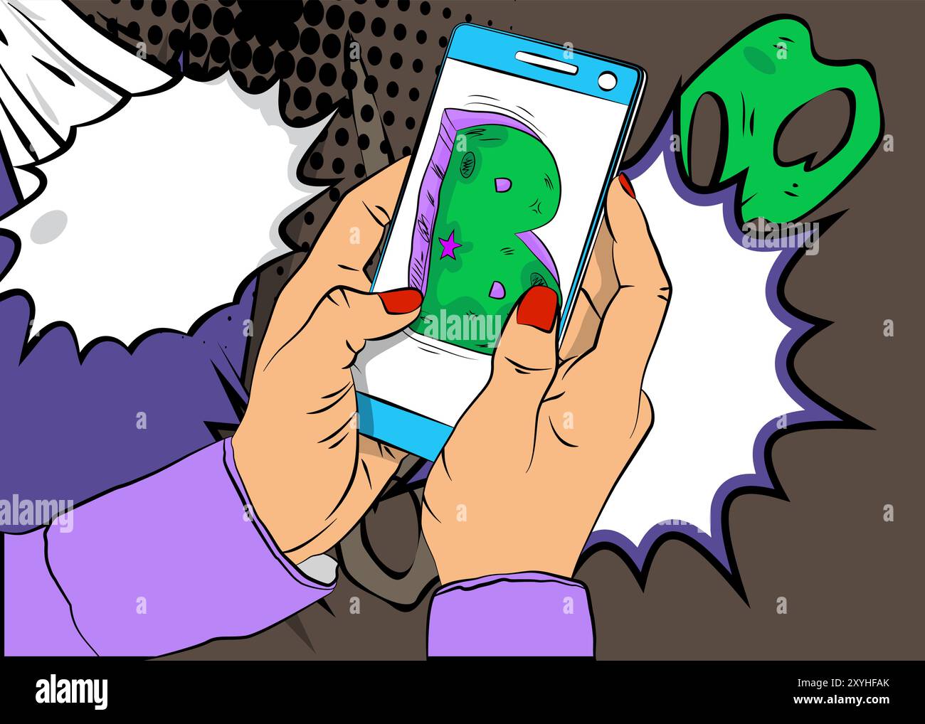Cartoon smartphone comic book telephone Stock Vector Images - Alamy