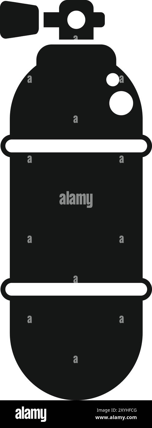 Simple oxygen tank icon, representing scuba diving equipment for ...