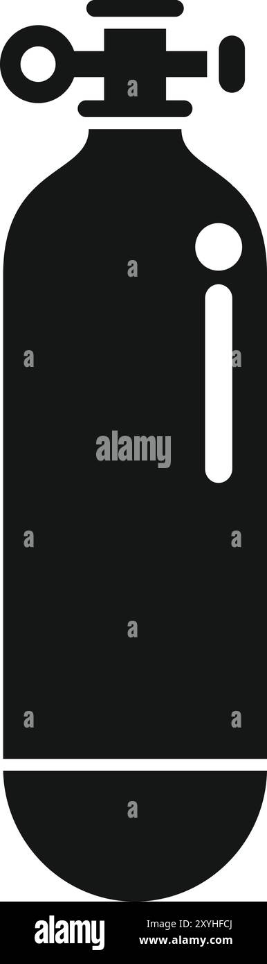 Simple vector illustration of an oxygen cylinder, commonly used for ...