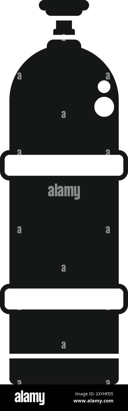 Black oxygen tank icon illustrating scuba diving equipment for ...