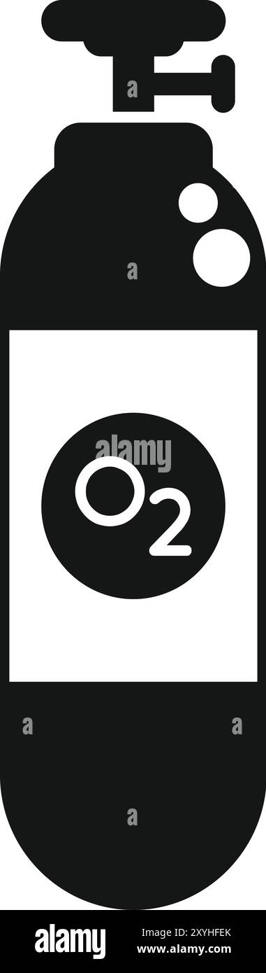 Simple icon of an oxygen tank, commonly used in hospitals and medical ...