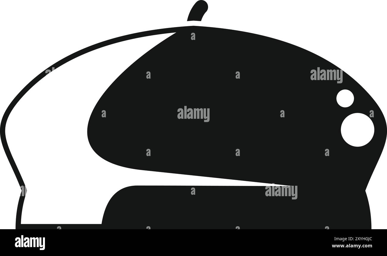 This vector illustration depicts a classic french beret, instantly ...