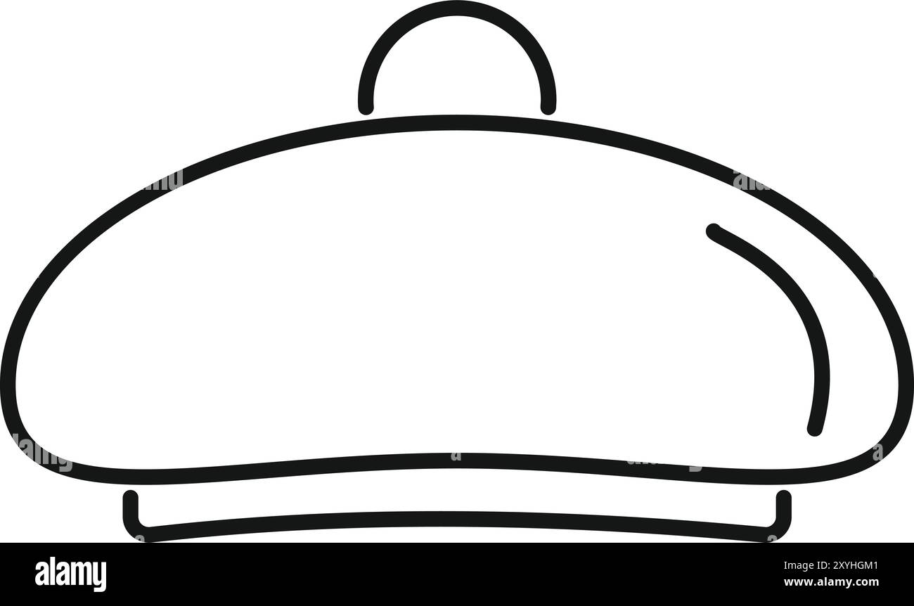 Simple line drawing of a classic french beret, embodying the timeless ...