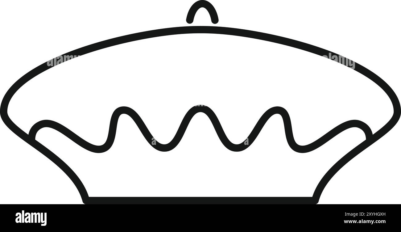 Simple vector beret icon with a black outline for apps and websites ...