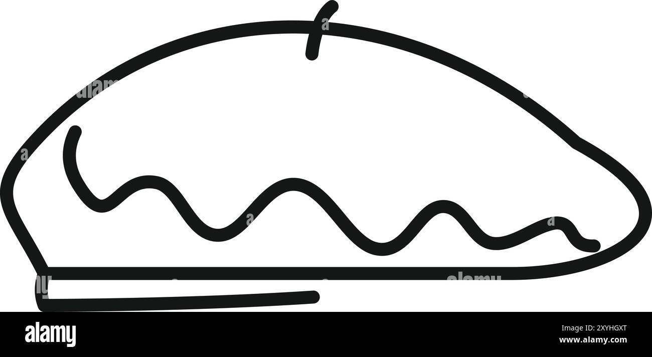 Simple line drawing of a french hat representing french culture Stock ...