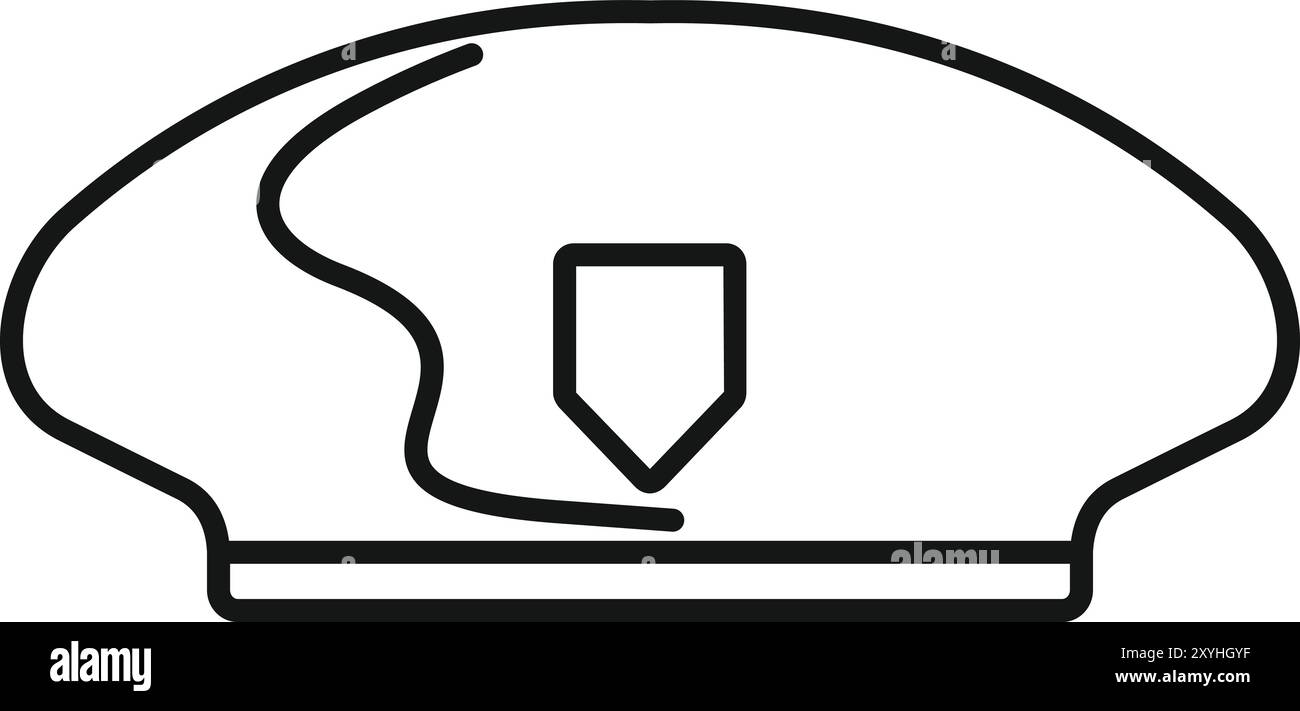 Simple vector illustration of a military beret, a headwear associated ...