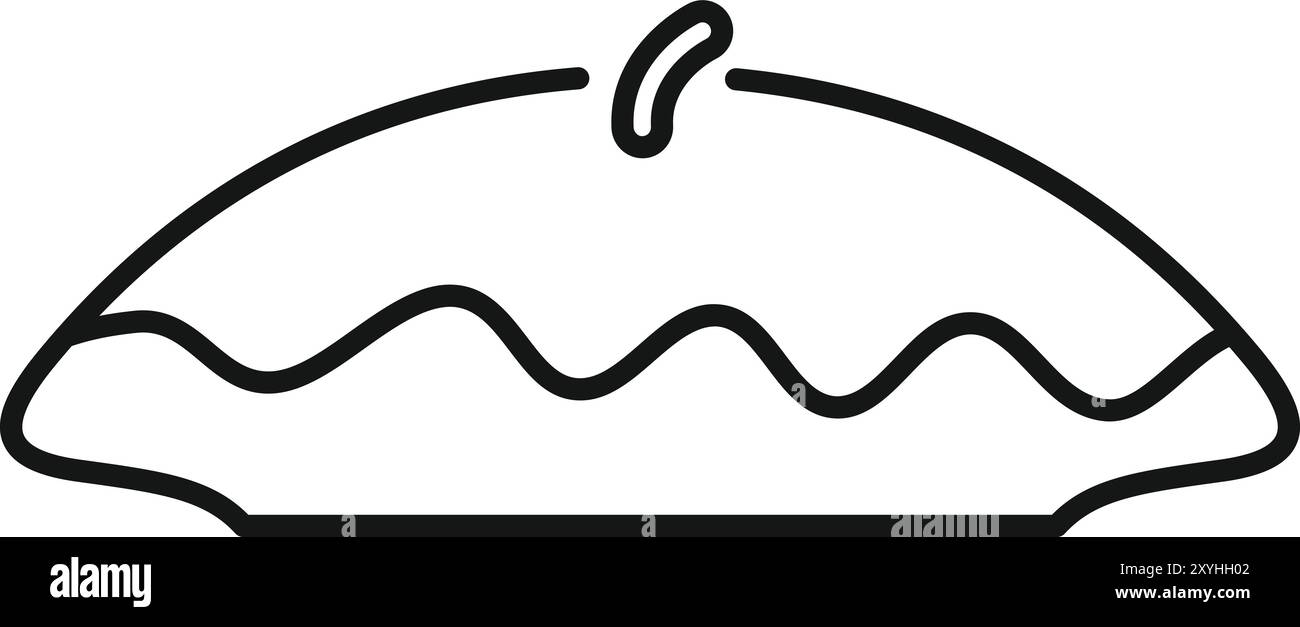 This simple black and white vector icon represents a traditional french ...