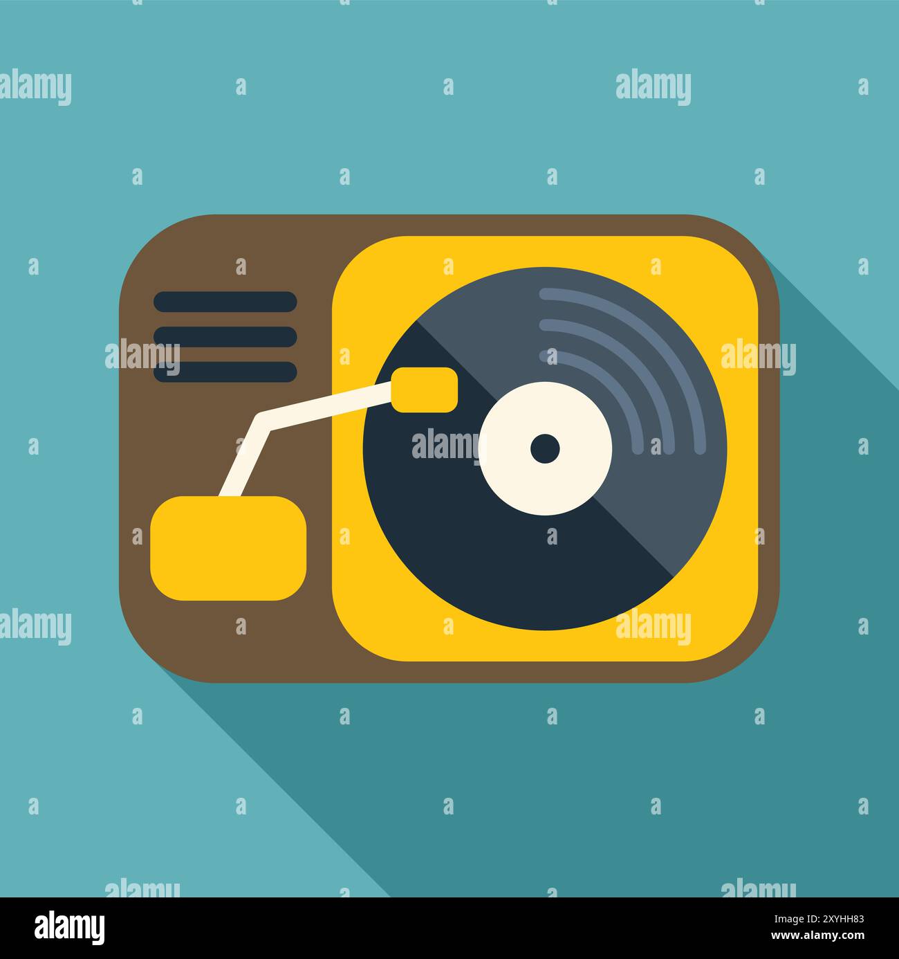 Minimalist illustration spinning vinyl record Stock Vector Images - Alamy