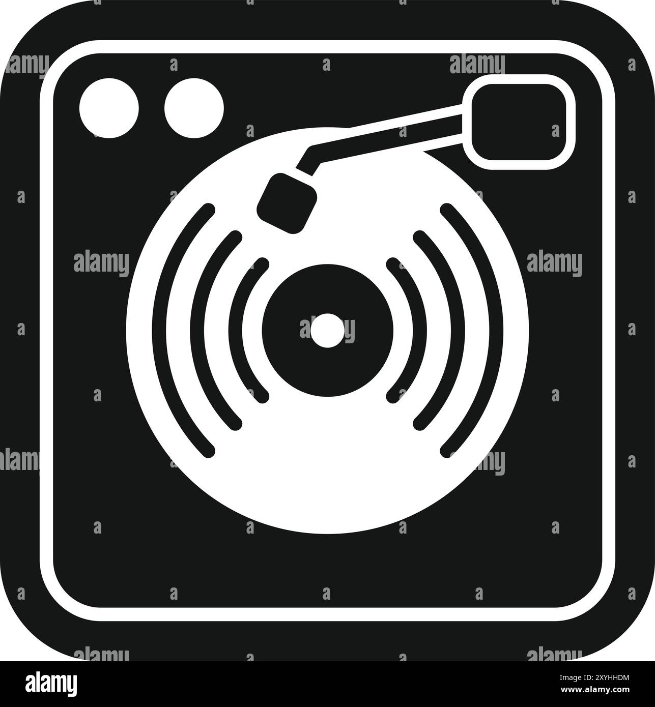 Simple vector icon of a vinyl record player playing music, perfect for ...
