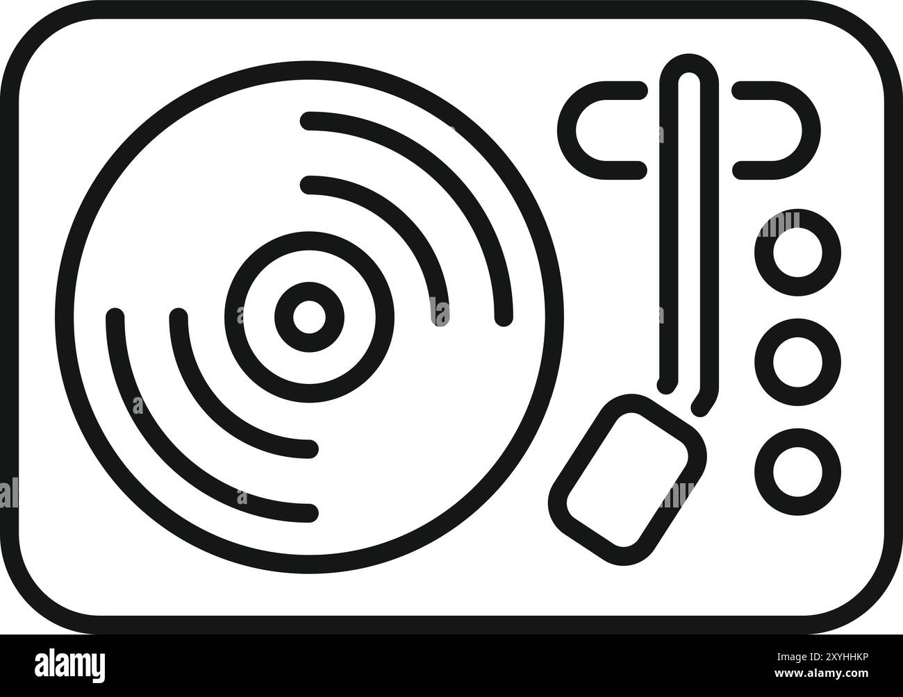 Simple line art icon of a vinyl record player playing music Stock ...