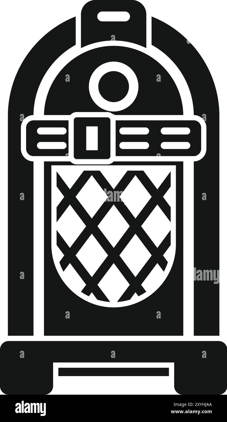 Vintage jukebox playing music in black and white Stock Vector Image ...