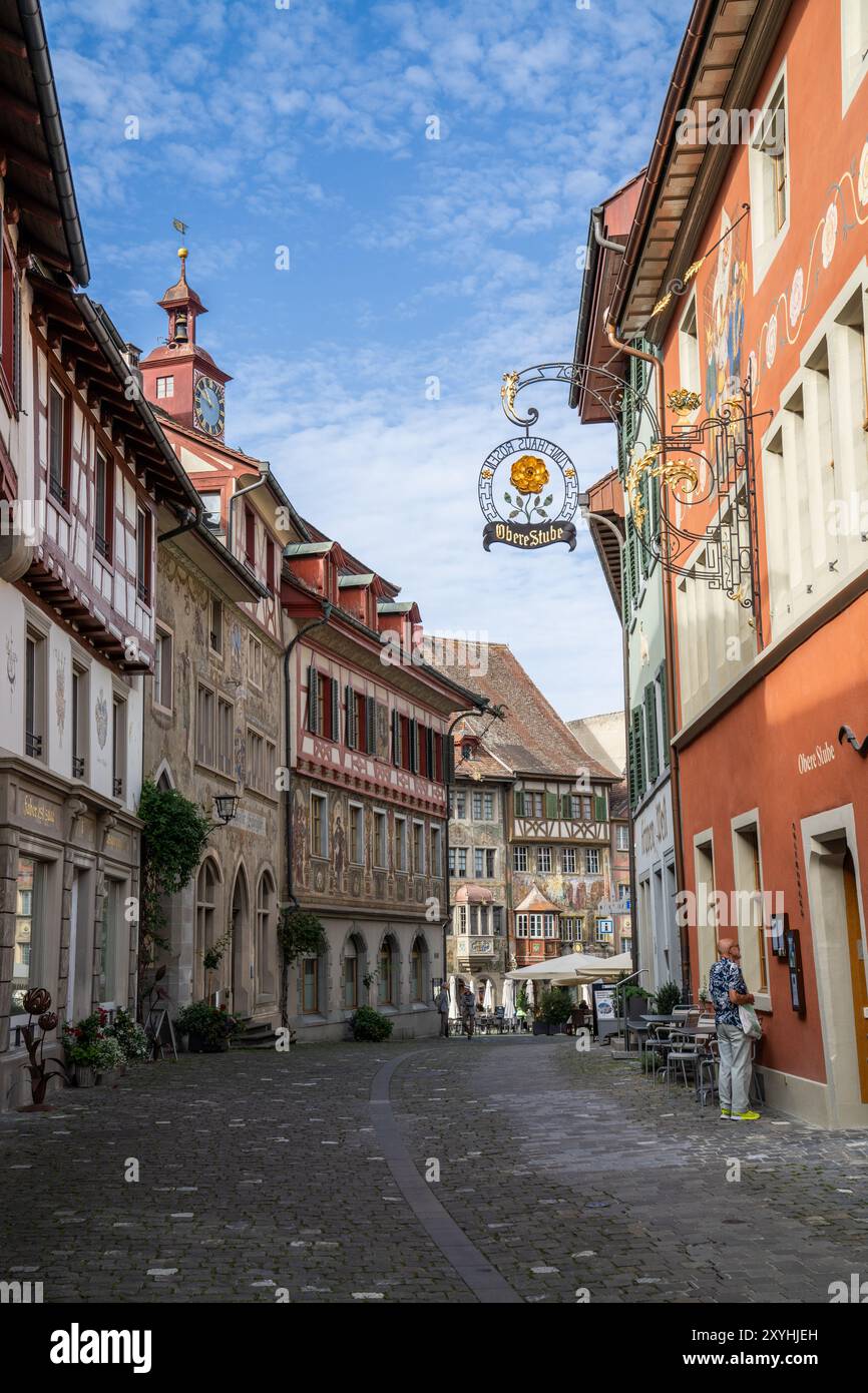 Stein am Rhein, Switzerland. Famous for its well-preserved Old Town ...