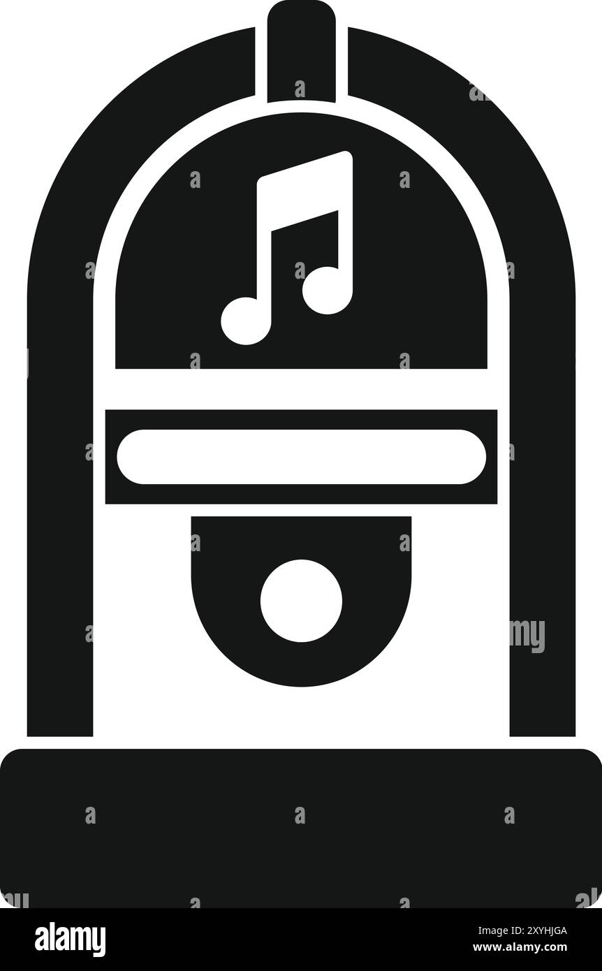 Simple vector icon of a jukebox playing a song, isolated on a white ...