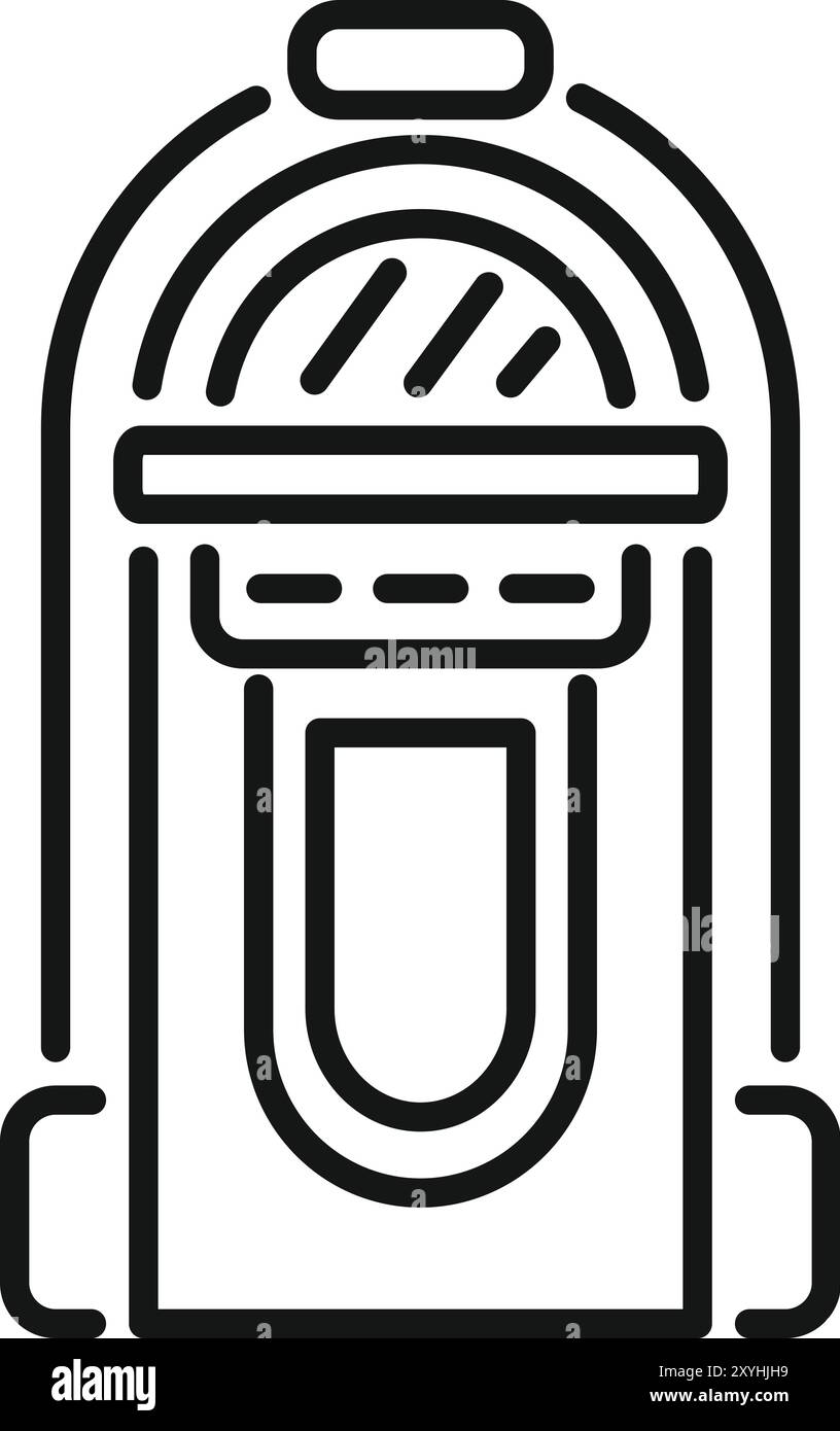 Simple line art icon of a jukebox playing music, perfect for projects ...