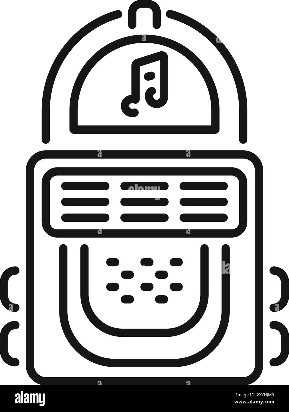 Simple and elegant line icon of a classic jukebox playing music Stock ...
