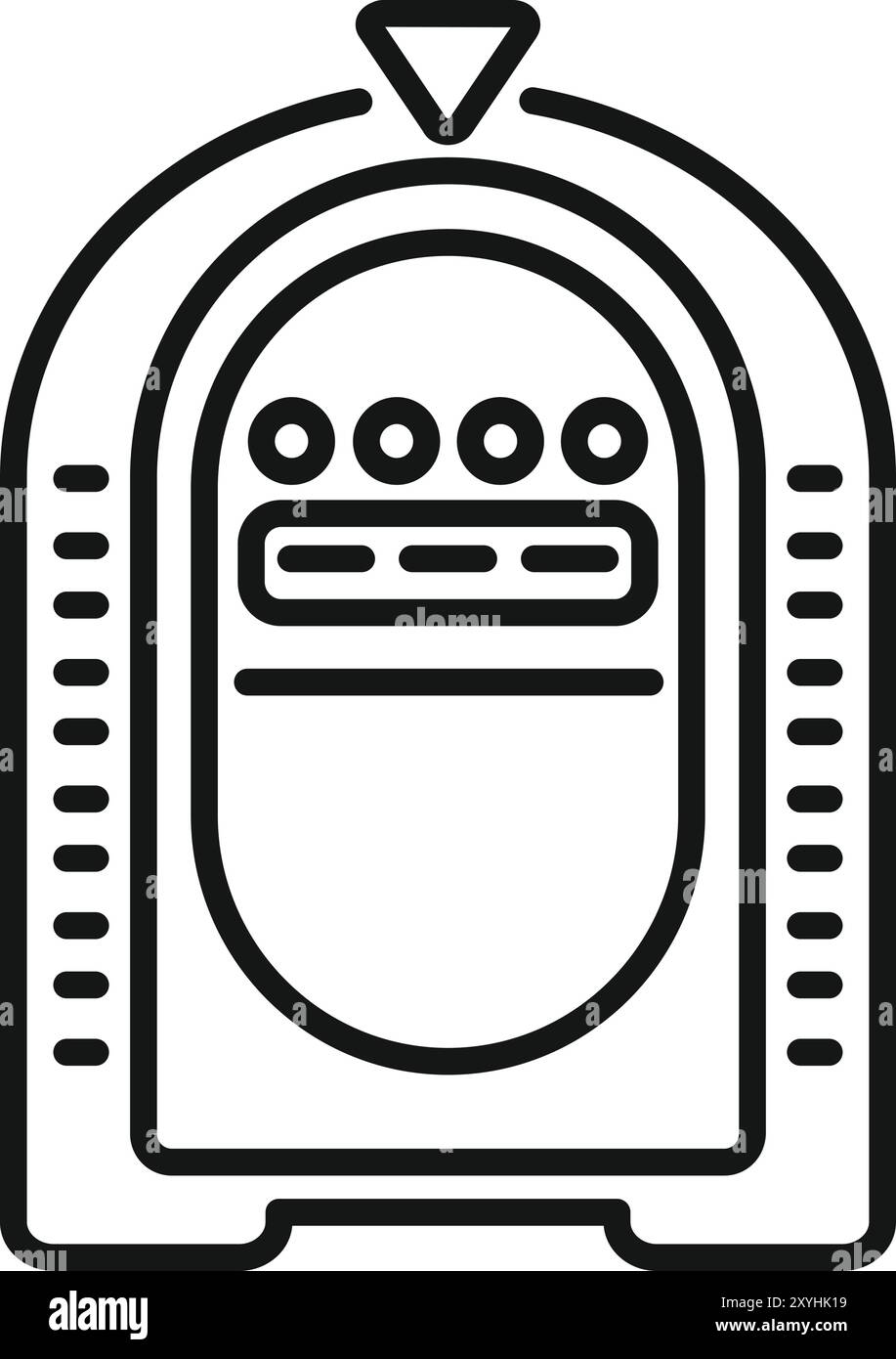 Line art icon of a vintage jukebox, showcasing its classic design and ...