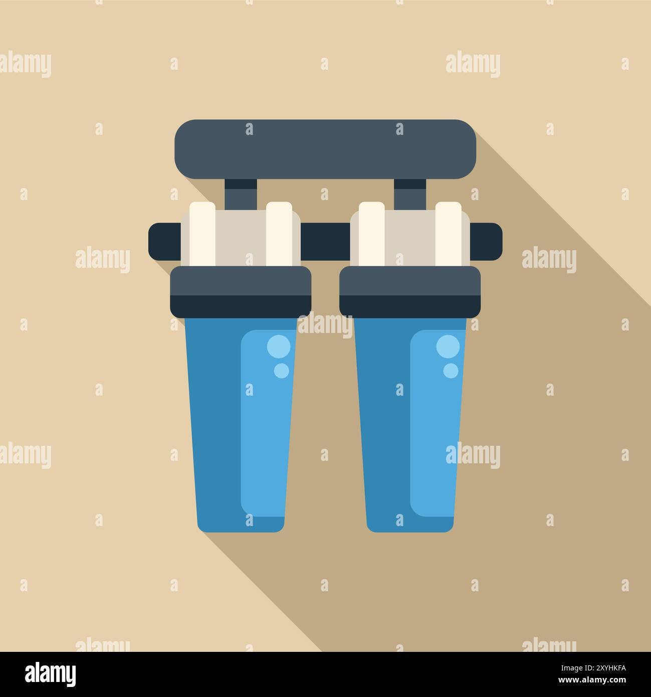 Illustration of a double water filter system purifying drinking tap ...