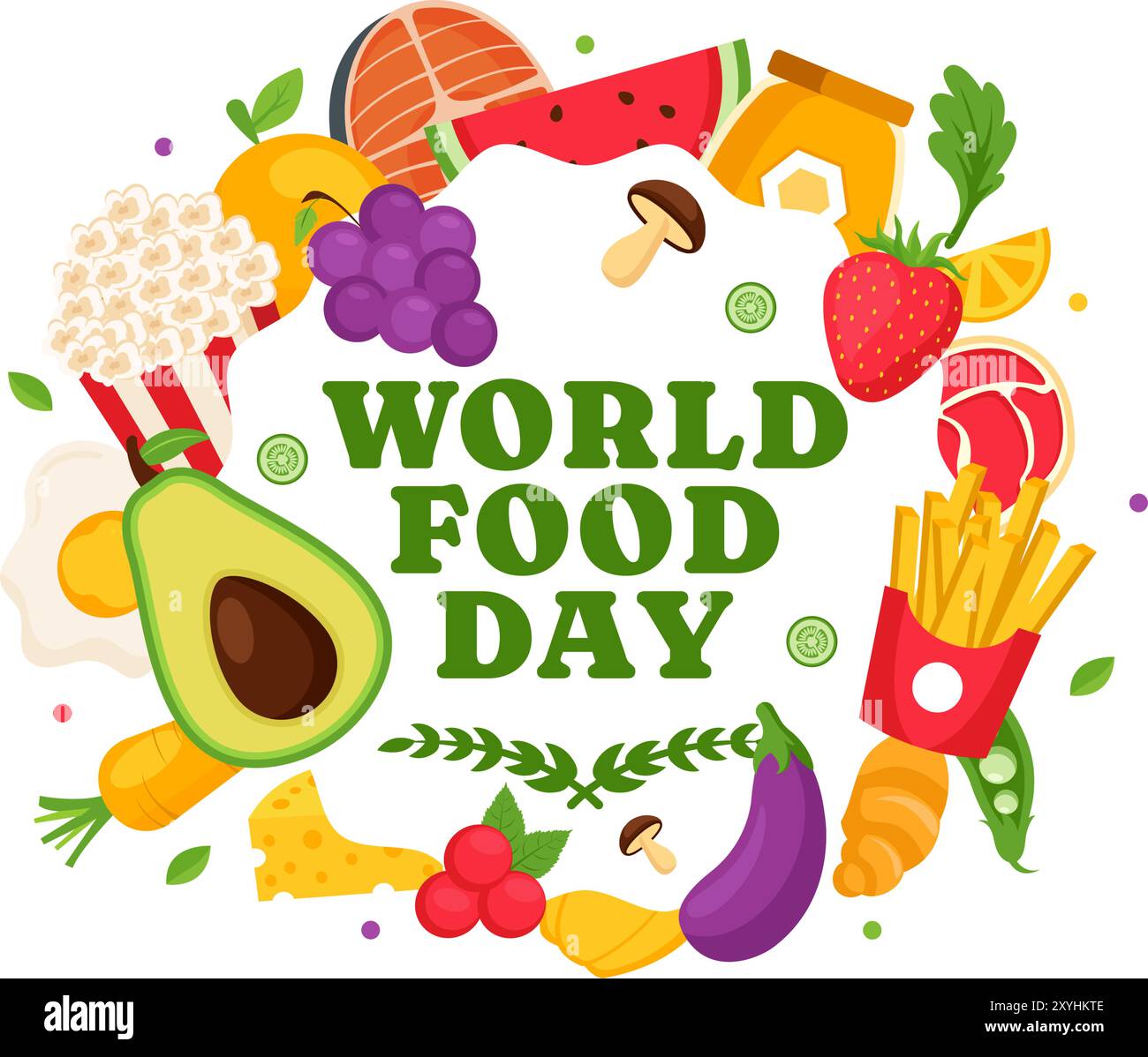 World Food Day Vector Illustration on 16 October with Various Foods ...