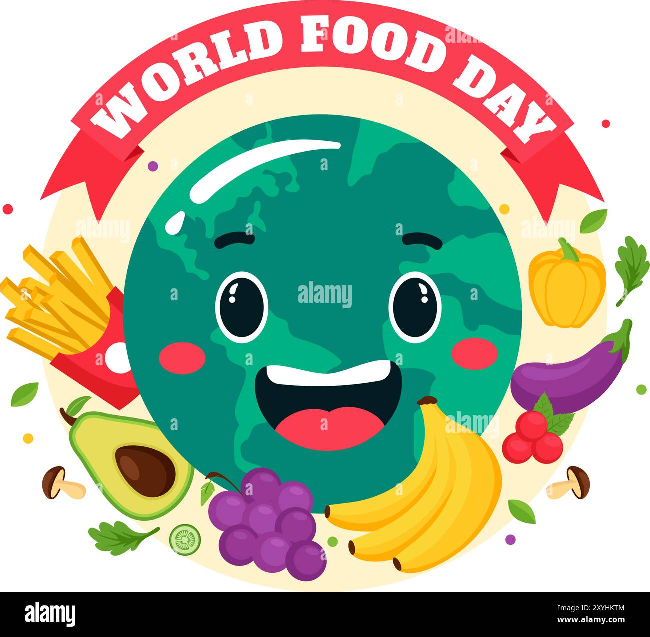 World Food Day Vector Illustration on 16 October with Various Foods ...